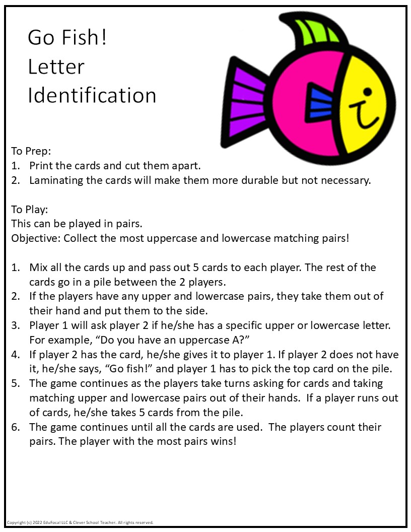 Letter Identification Games - Clever School Teacher